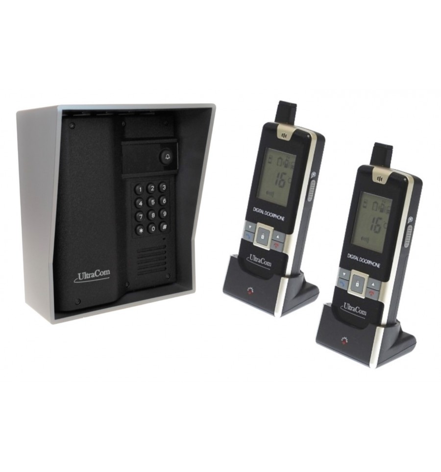 600 metre Wireless Intercom with Keypad|Silver Hood| 2 x Handsets