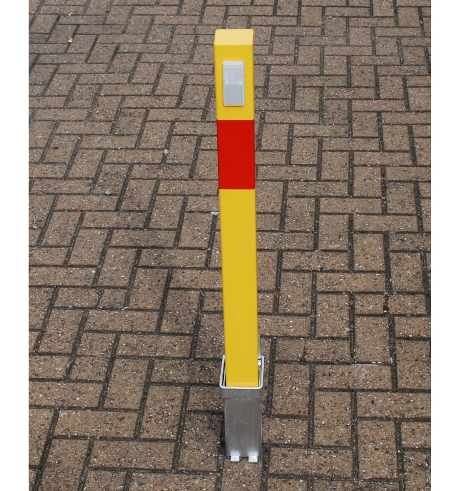 100P SS Removable Security Post & Red Reflective Band & White Pad