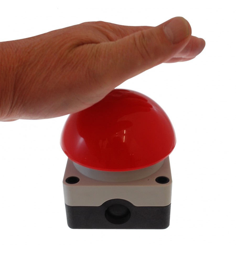 Large Red Panic Button with Long Range Transmitter