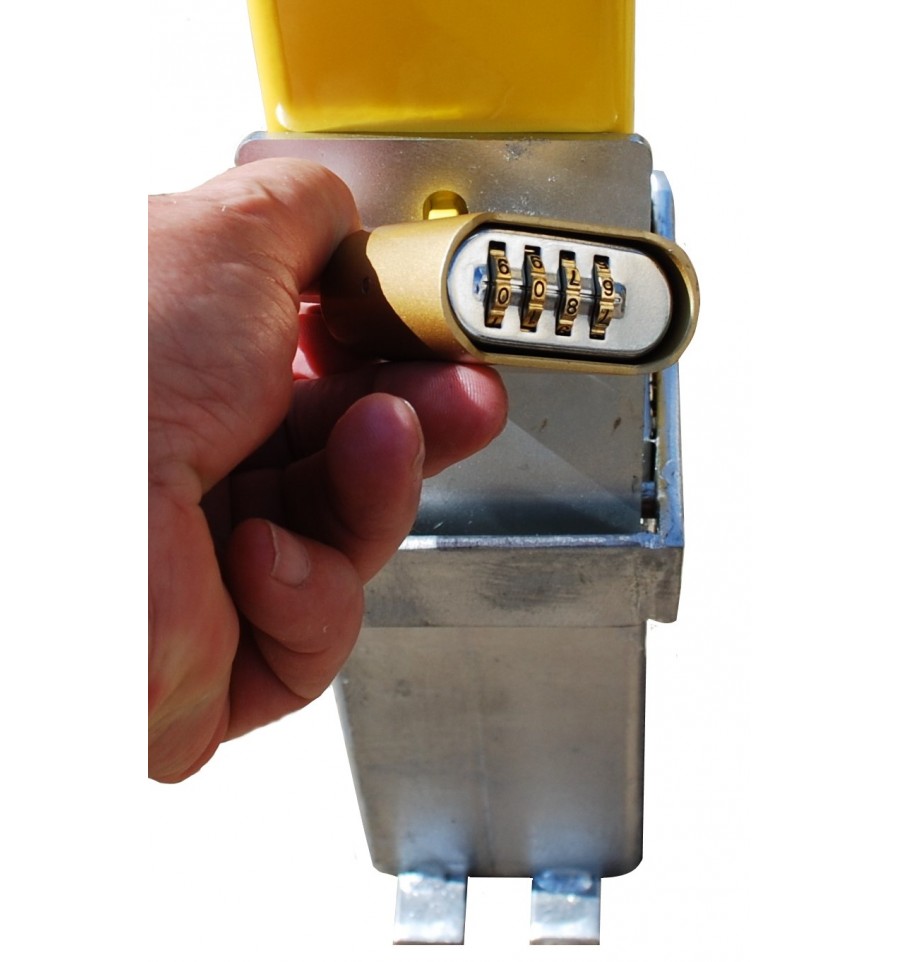 H/D Yellow 100P Removable Parking Post & Combination Padlock