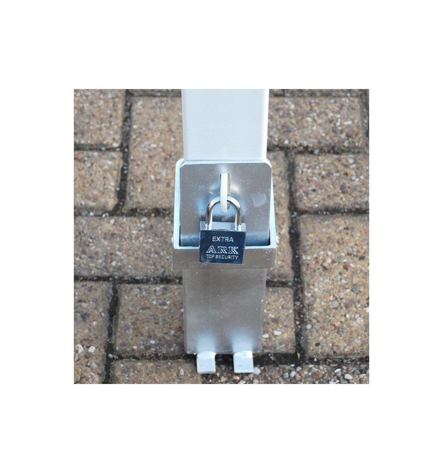 White 100P Removable Security Post with 1 x R/H Black Chain Eyelet