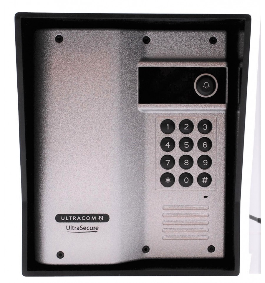 UltraCOM2 Silver Intercom Caller Station with Keypad & Black Hood