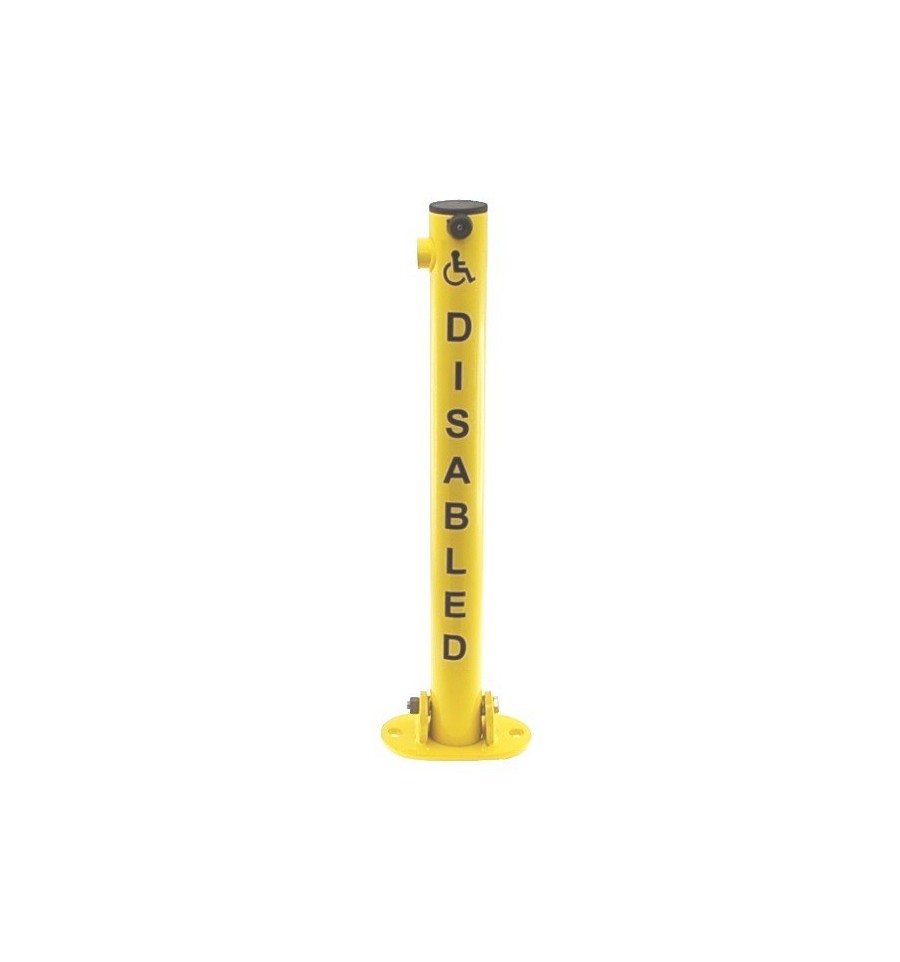 Fold Down Disabled Label Parking Post | 610Y | Bolt Down |Lockable