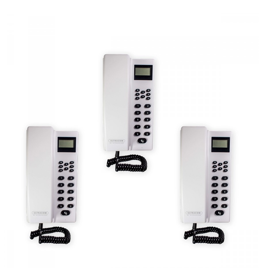 3 Multi-User White Indoor Wireless Intercom with Hands Free Option