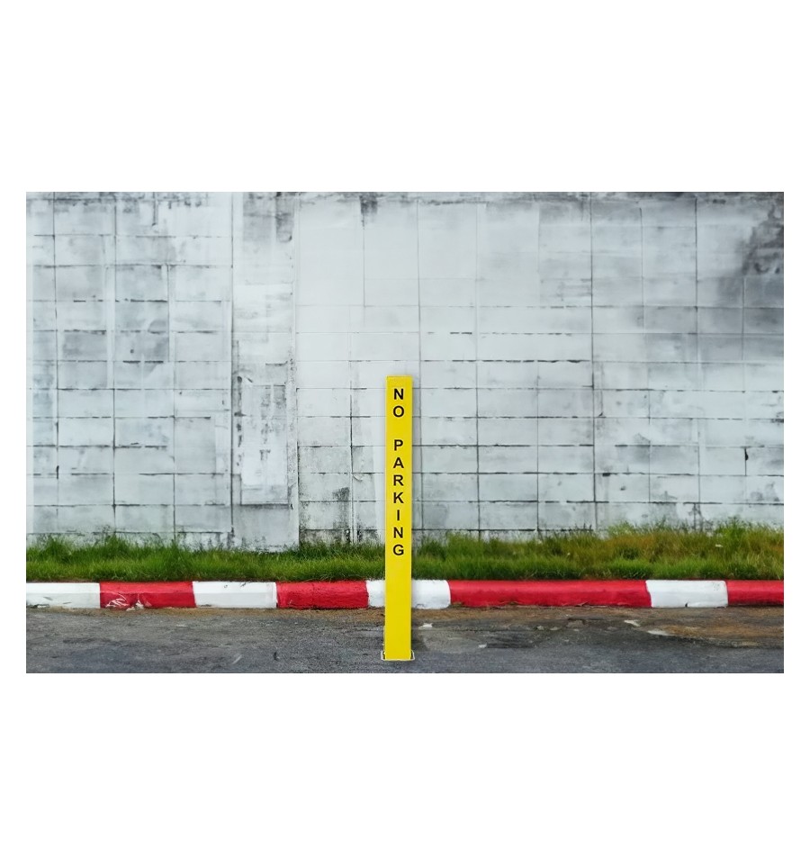Removable Security Post|100P Yellow|No Parking Logo| Ultra Secure