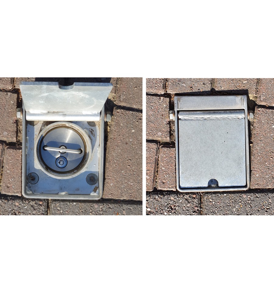 No Parking RB-200B Retractable Telescopic Security Bollard & Post.